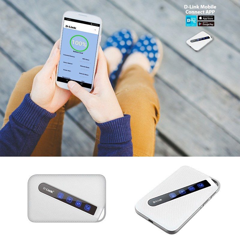 D-Link Sleek Design 4G LTE Wireless Mobile Portable Sim Card Mifi Wifi ...