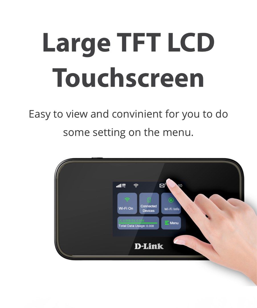 D-Link WiFi 6 5G NR MIFI with TFT LCD Touchscreen 4G/5G Sim Card Router ...