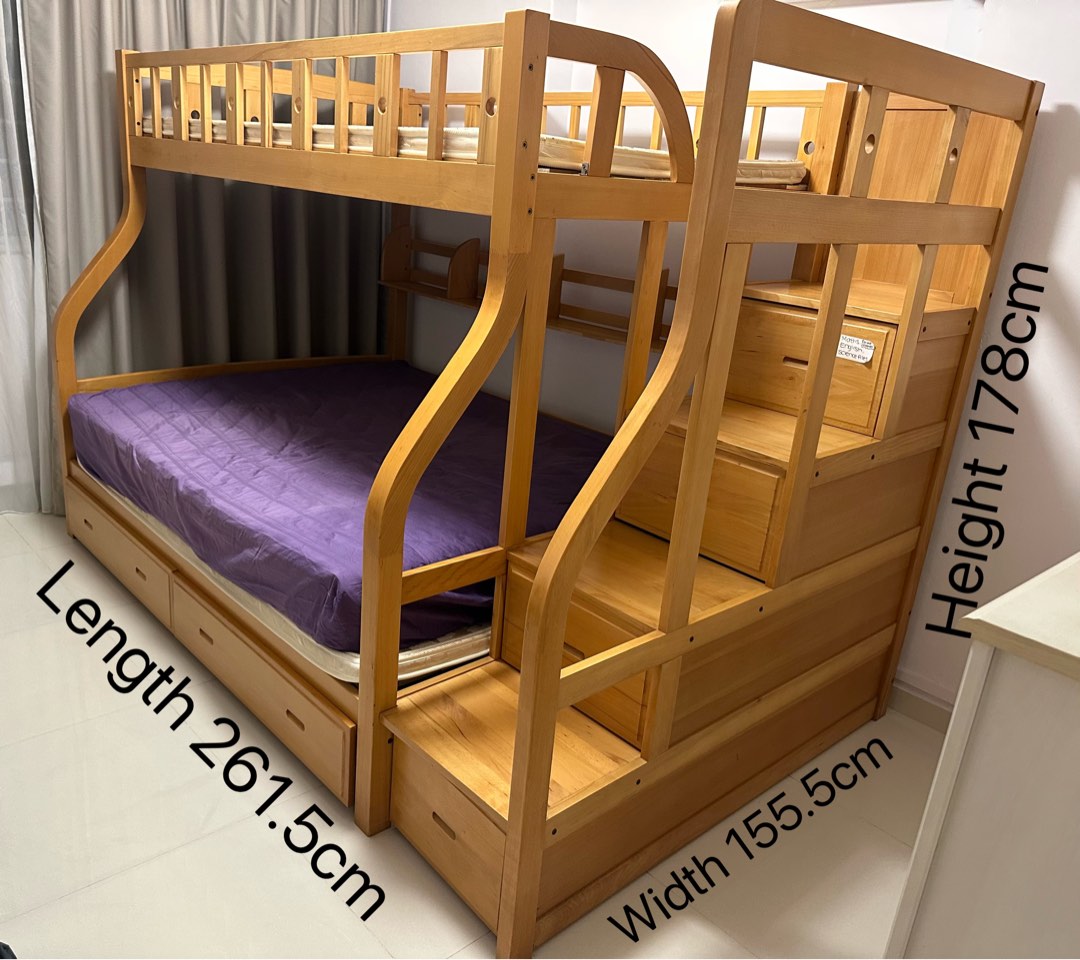 Double decker bed frame, Furniture & Home Living, Furniture, Bed Frames ...