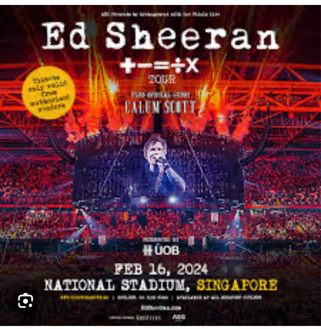 ED Sheeran concert, Tickets & Vouchers, Event Tickets on Carousell
