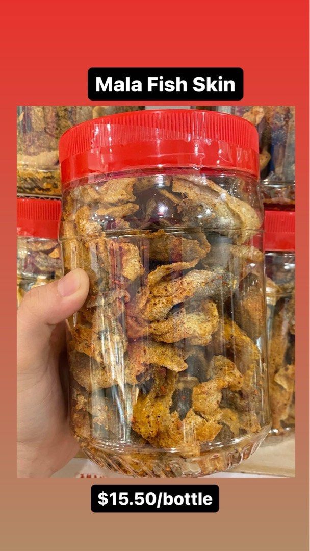 Fish Skin - Mala / Salted Egg, Food & Drinks, Homemade Bakes on Carousell