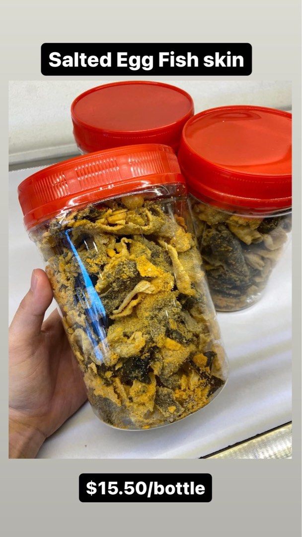 Fish Skin - Mala / Salted Egg, Food & Drinks, Homemade Bakes on Carousell