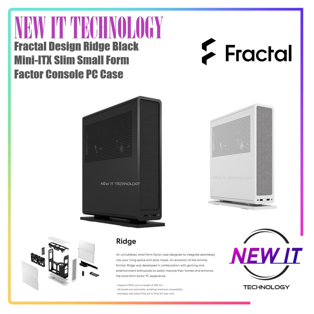 Fractal Design Ridge PCIe-4.0 Mini ITX Slim Small Form Factor 12.6 ...
