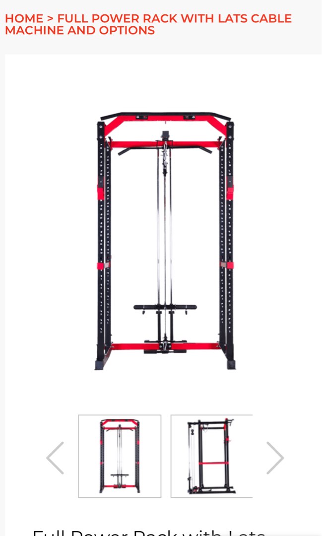 Full power rack with lat cable machine, Sports Equipment, Exercise ...