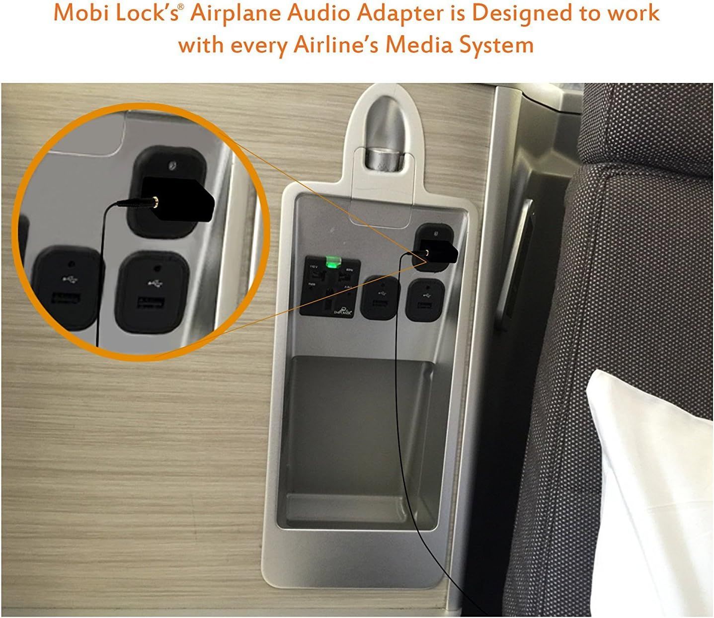 Gold Plated Airplane Flight Headphone Adapters (Pack of 2) | Allows you ...