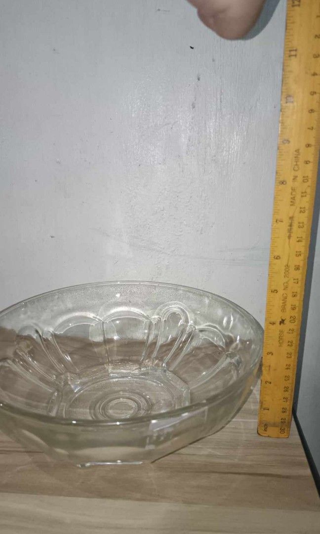 Heavy footed crystal fruit bowl 9 inches, Furniture & Home Living ...