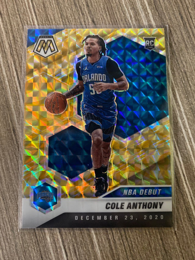 Cole Anthony 2020-21 Panini Mosaic Reactive Yellow Prizm Collectible ...