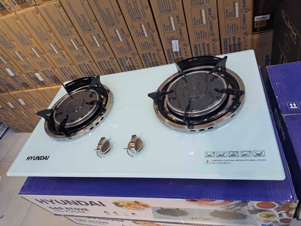 Hyundai Double Infrared Ceramic Burner White Gas Stove Tempered Glass ...