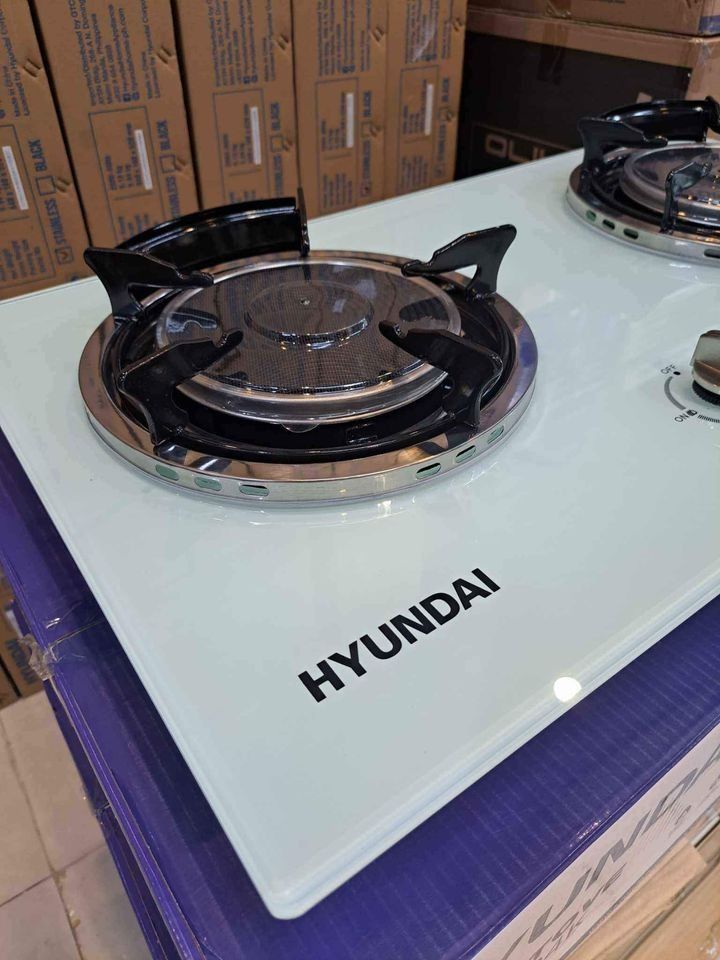 Hyundai Double Infrared Ceramic Burner White Gas Stove Tempered Glass ...