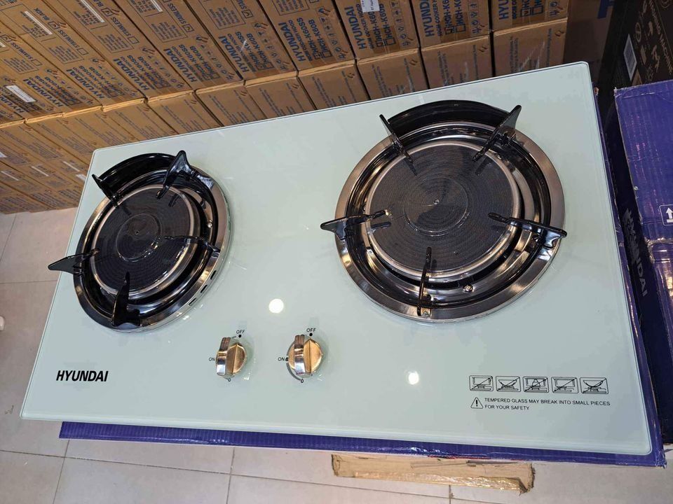 Hyundai Double Infrared Ceramic Burner White Gas Stove Tempered Glass ...