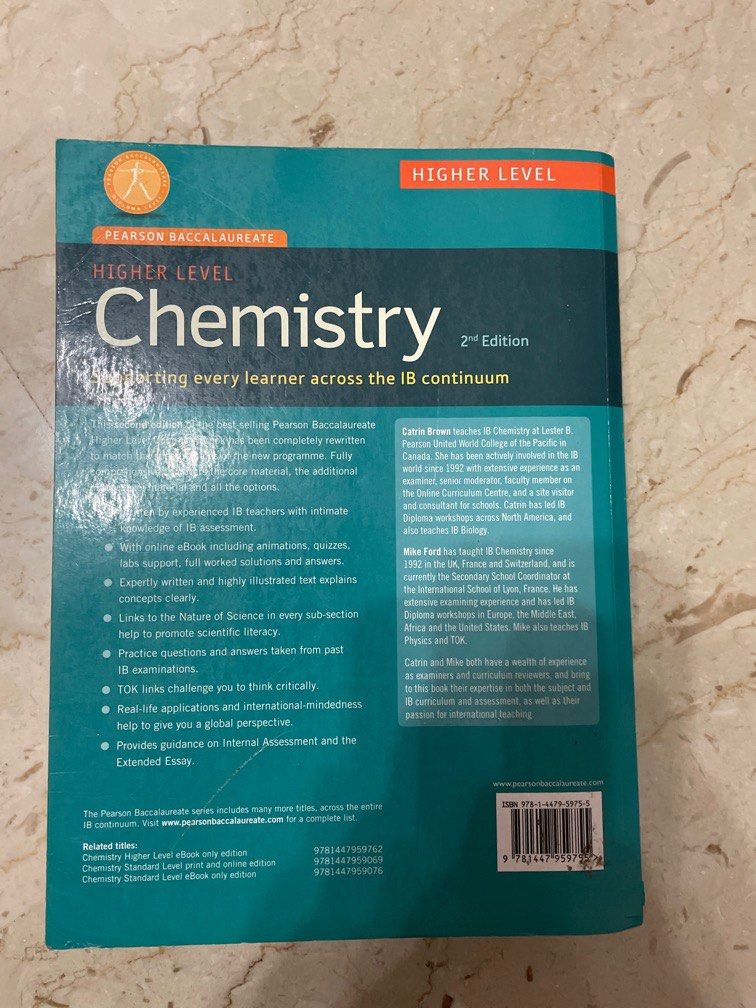 IB HL Chemistry Pearson Textbook, Hobbies & Toys, Books & Magazines ...