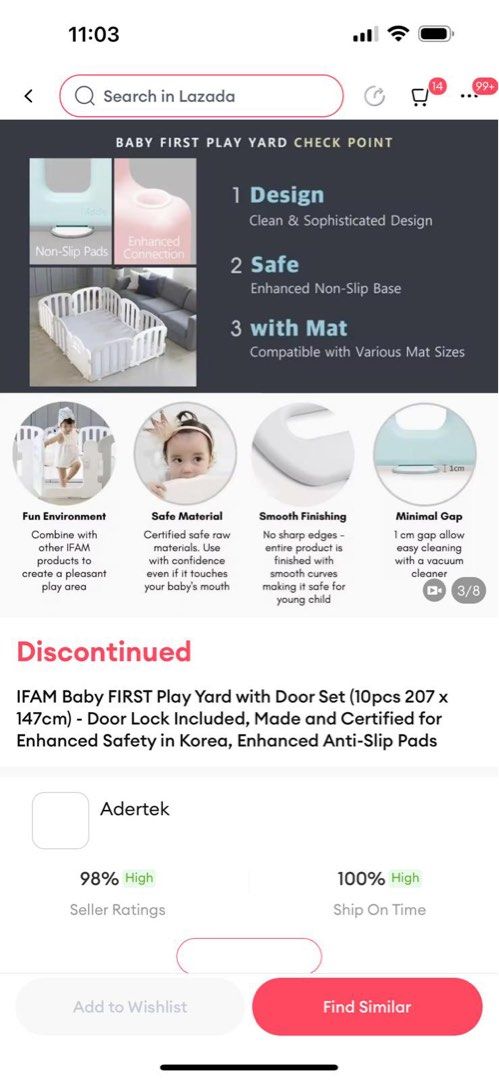 Ifam playpen white and grey, Babies & Kids, Infant Playtime on Carousell