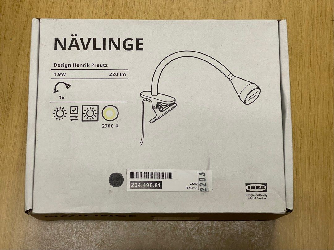 ikea navlinge clamp lamp in black, Furniture & Home Living, Lighting ...