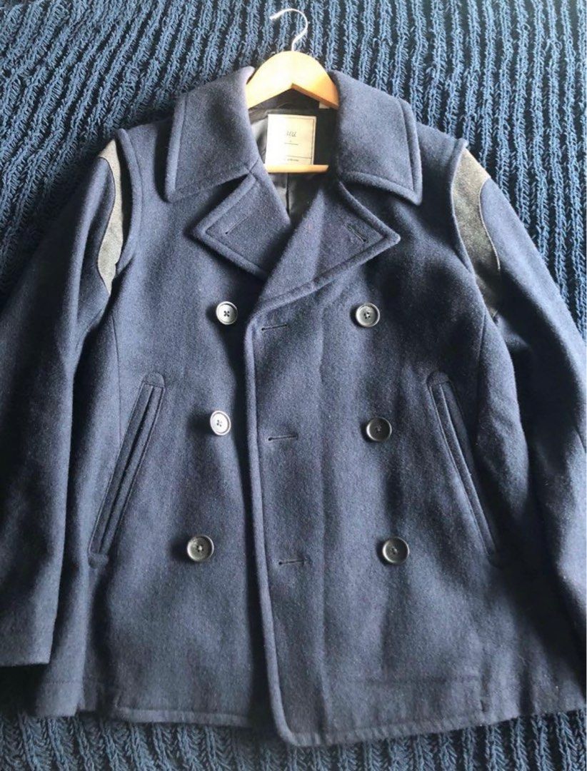 Jun Takahashi (Undercover) x Uniqlo Double Breasted Peacoat, Men's Fashion, Coats, Jackets and ...