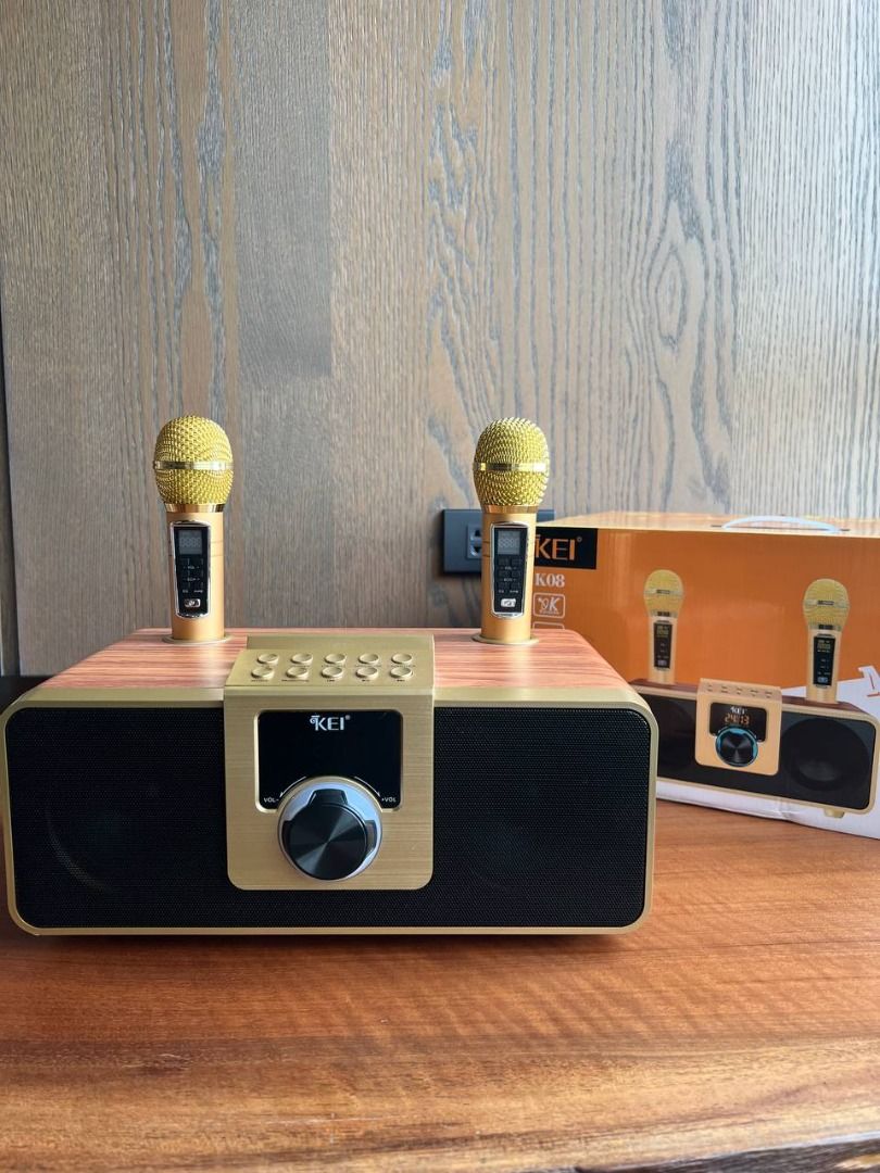 KEI K08 bluetooth karaoke speaker comes with 2 wireless microphones ...