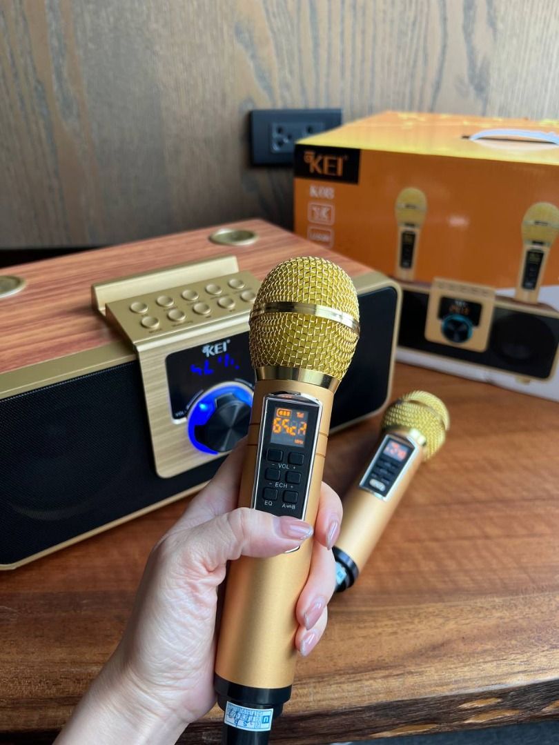KEI K08 bluetooth karaoke speaker comes with 2 wireless microphones ...