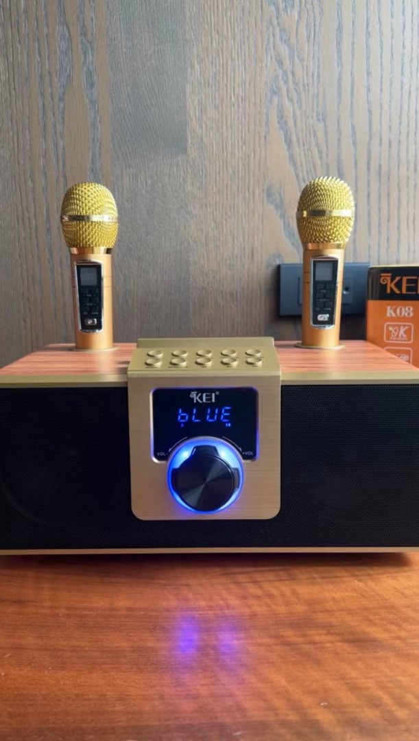 KEI K08 bluetooth karaoke speaker comes with 2 wireless microphones ...