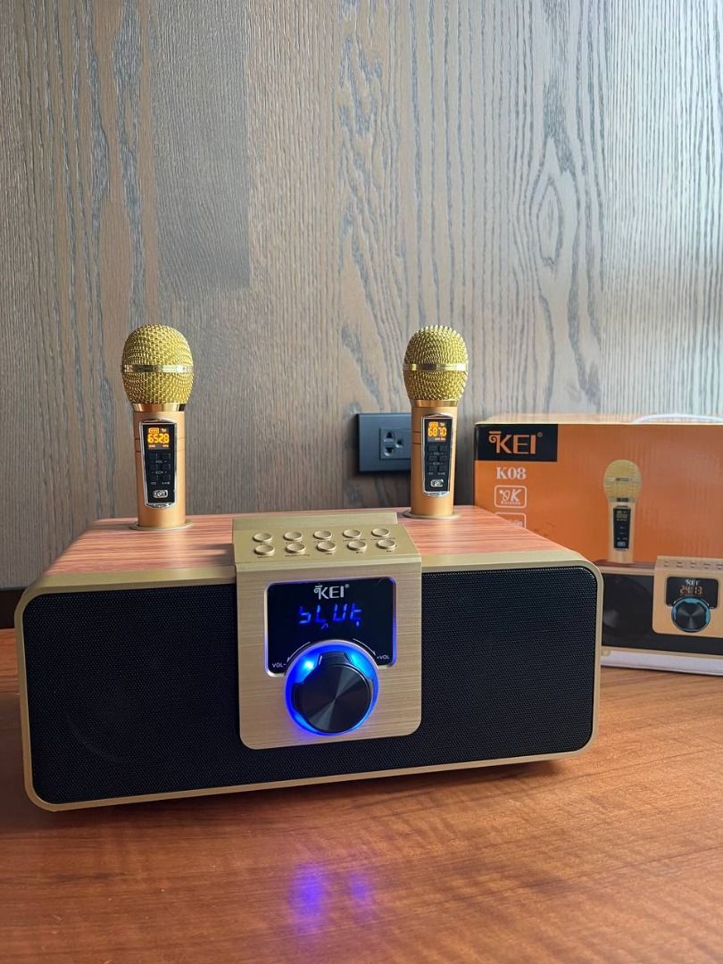KEI K08 bluetooth karaoke speaker comes with 2 wireless microphones ...