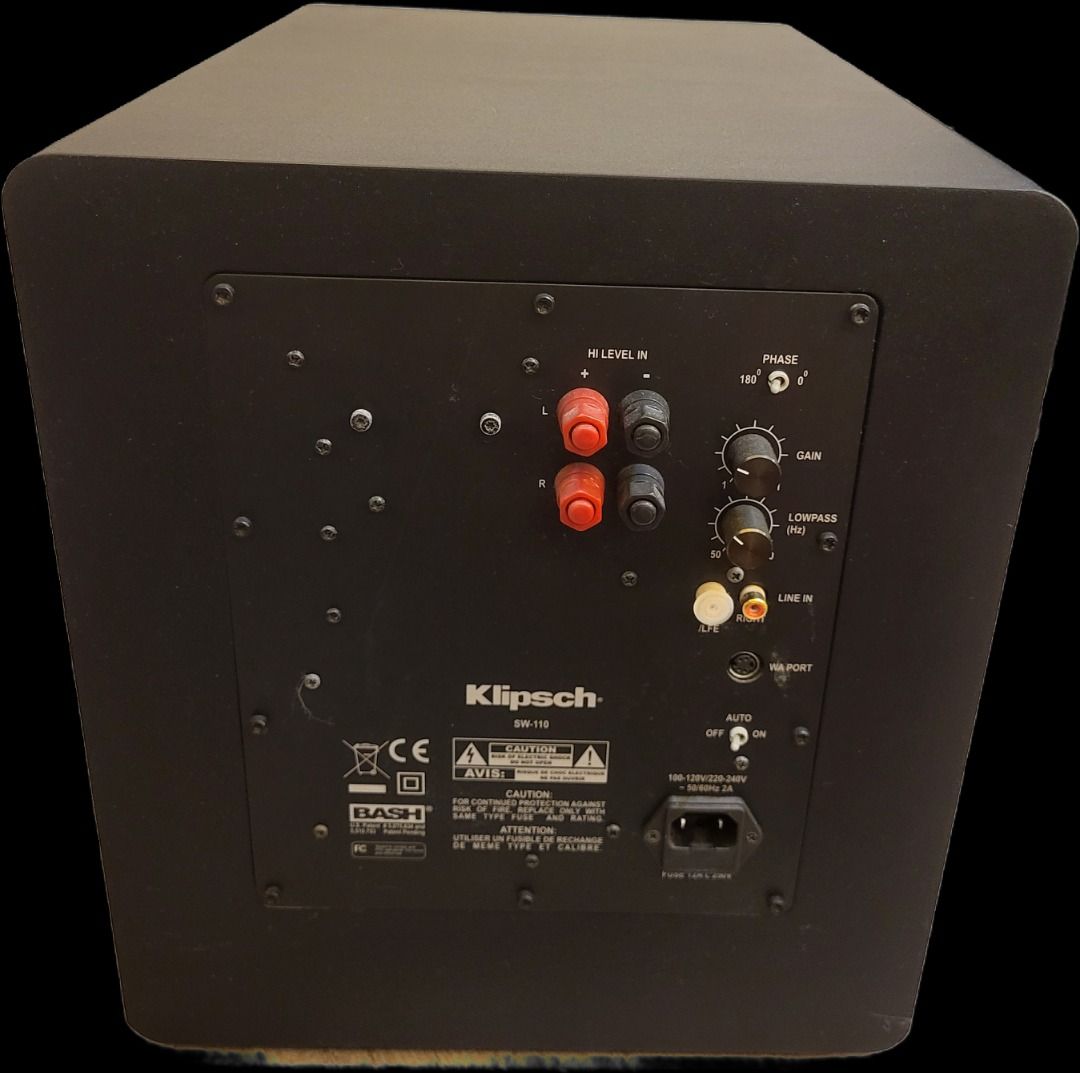 Klipsch subwoofer sw-110, 音響器材, Soundbar、揚聲器、藍牙喇叭、耳擴 - Carousell