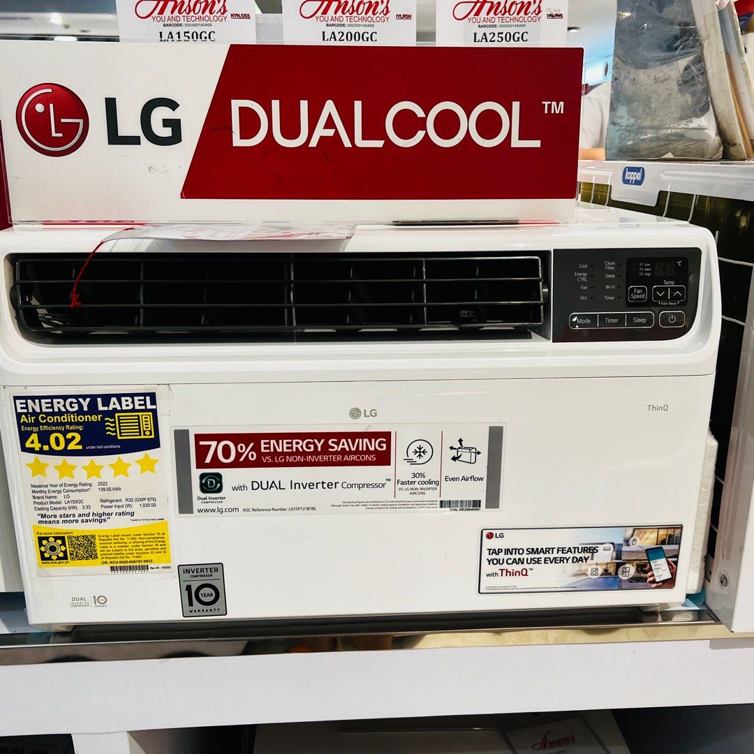 LG Dual inverter ThinQ Window Type Aircon, TV & Home Appliances, Air ...