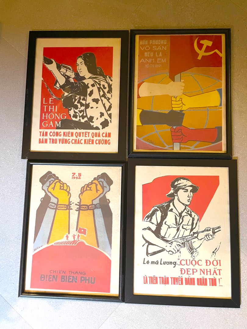 Lot of 4 Vietnam 1970s Communist War Propaganda Posters, Furniture ...