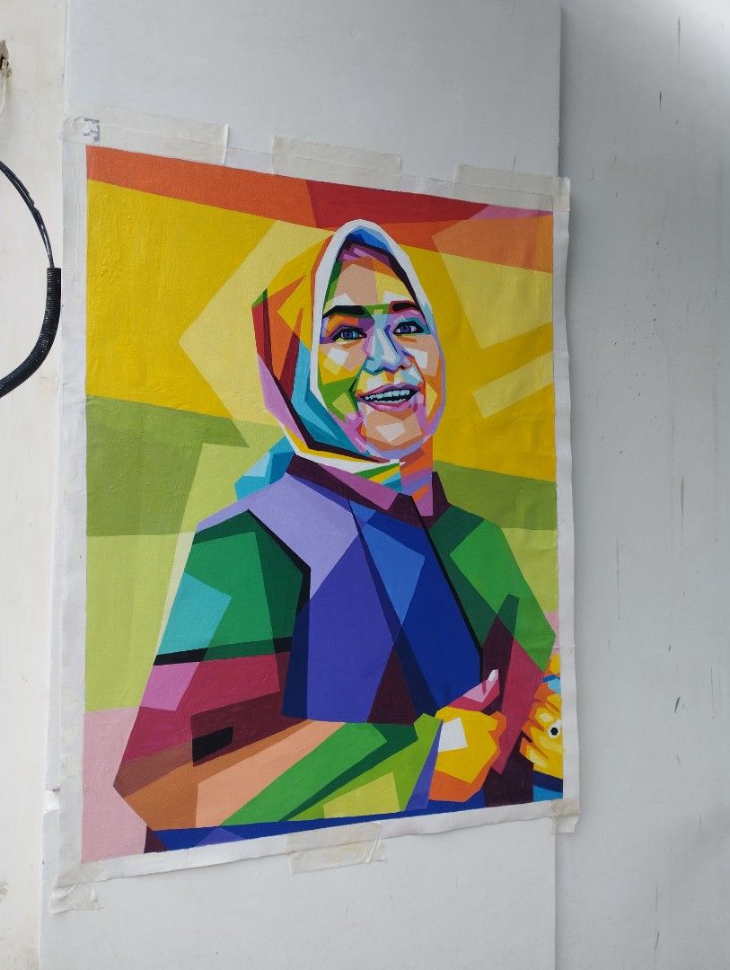 Lukisan Wajah WPAP Custom, Desain & Kerajinan Tangan, Karya Seni di Carousell