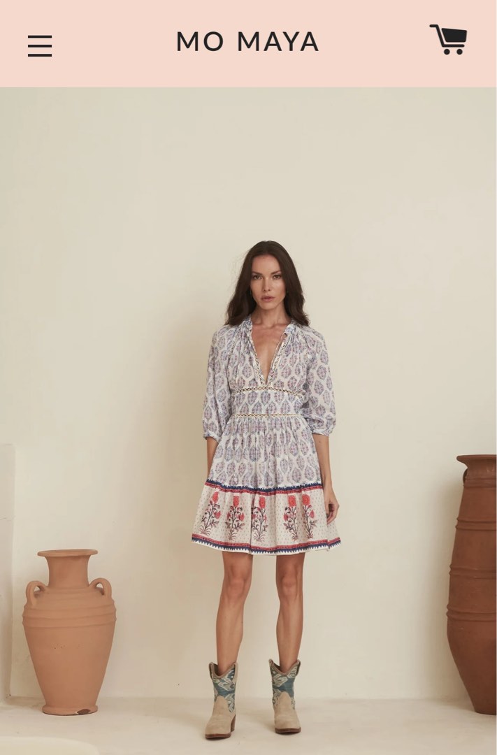Mo Maya Jaipur Mini cotton dress M/L, daughters of India style, Women's Fashion, Dresses & Sets ...