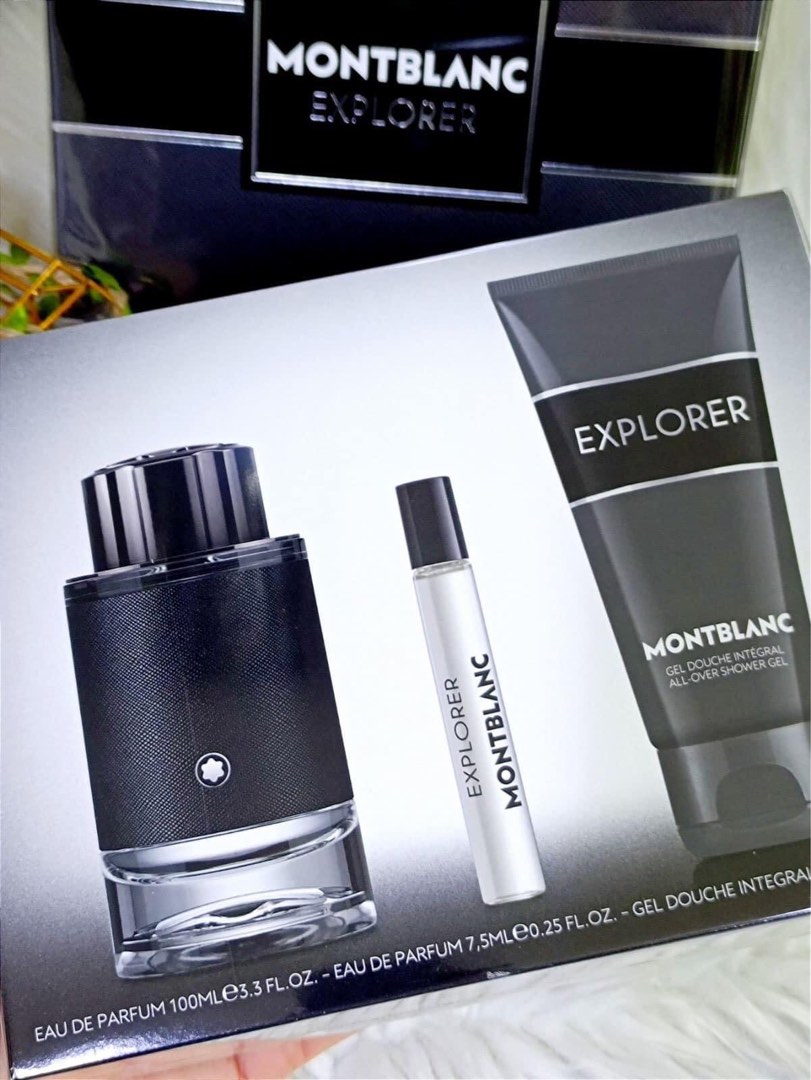 MONTBLANC EXPLORER SET 100ml perfume 7.5ml edp spray 100ml shower gel, Beauty & Personal Care ...