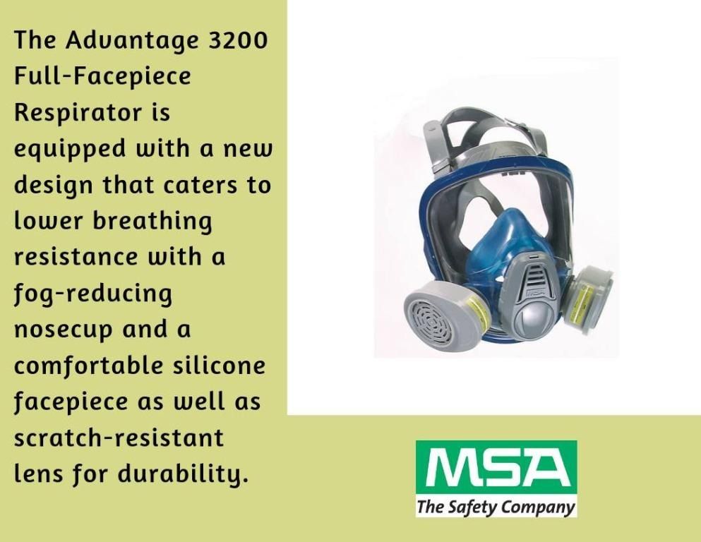 MSA ADVANTAGE 3200 FULL-FACEPIECE RESPIRATOR, Commercial & Industrial ...