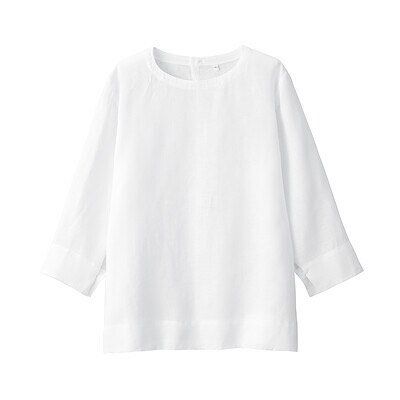 MuJI french linen top, Women's Fashion, Tops, Shirts on Carousell