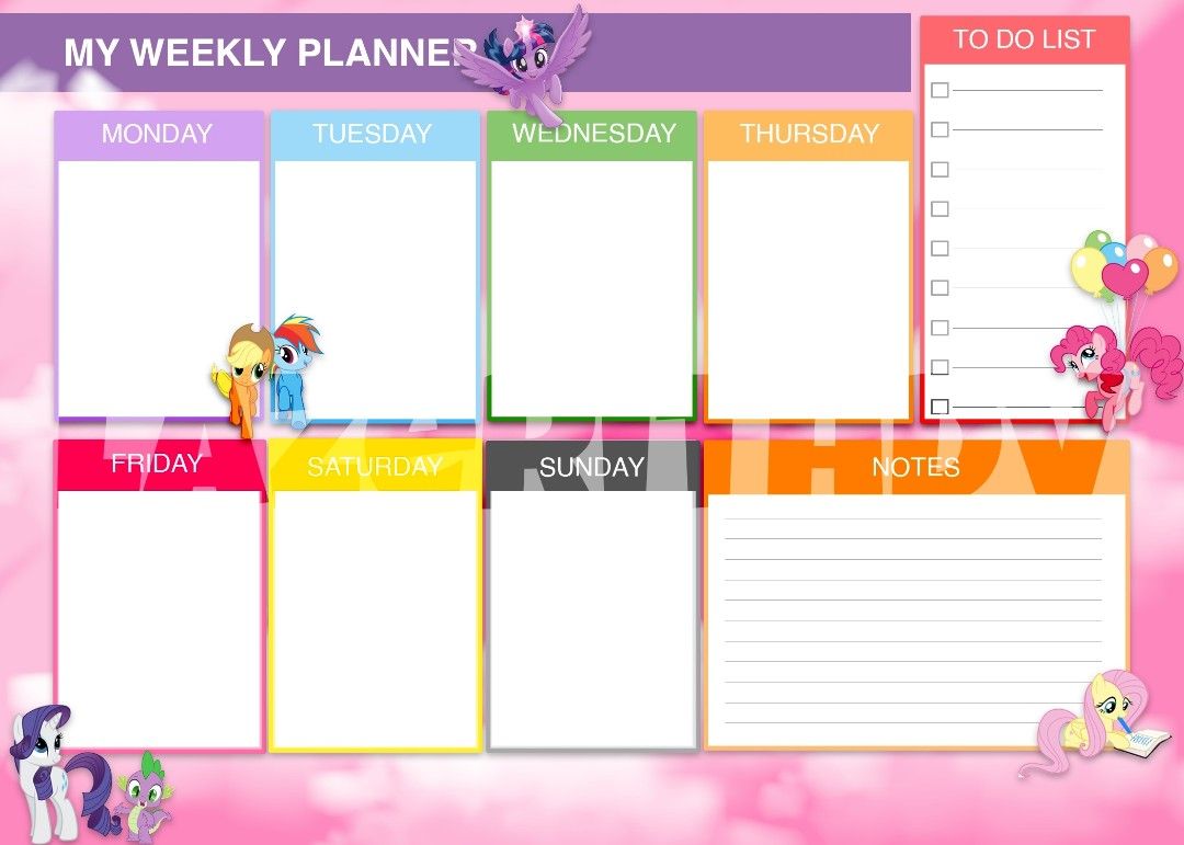My Little Pony Planner • Digital Product • Organizer • PSD, Hobbies ...