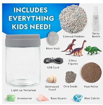 NATIONAL GEOGRAPHIC Dinosaur Terrarium Kit for Kids Multicolor Light Up ...