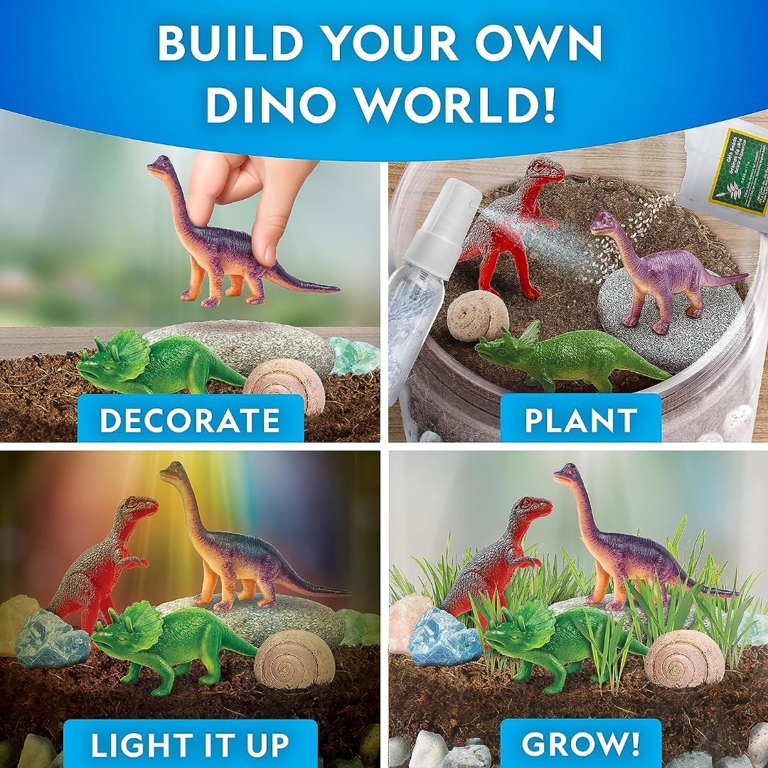 NATIONAL GEOGRAPHIC Dinosaur Terrarium Kit for Kids Multicolor Light Up ...