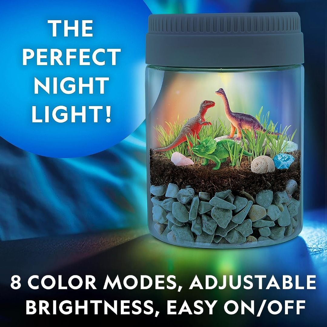 NATIONAL GEOGRAPHIC Dinosaur Terrarium Kit for Kids Multicolor Light Up ...