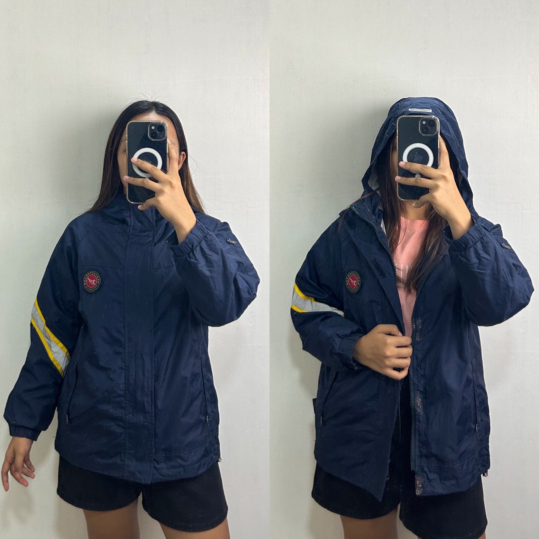 Navy Blue Windbreaker Jacket, Men's Fashion, Coats, Jackets and ...