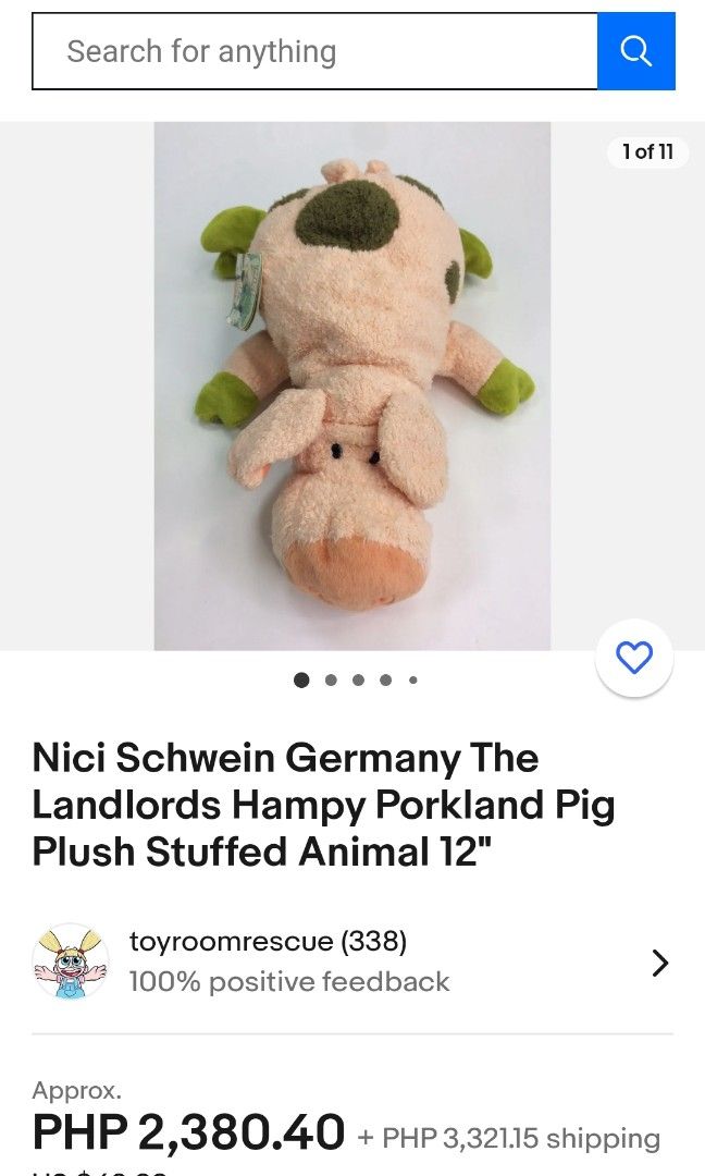 NICI BRAND SCHWEIN GERMANY THE LANDLORDS HAMPY PORKLAND PIG PLUSH TOY ...
