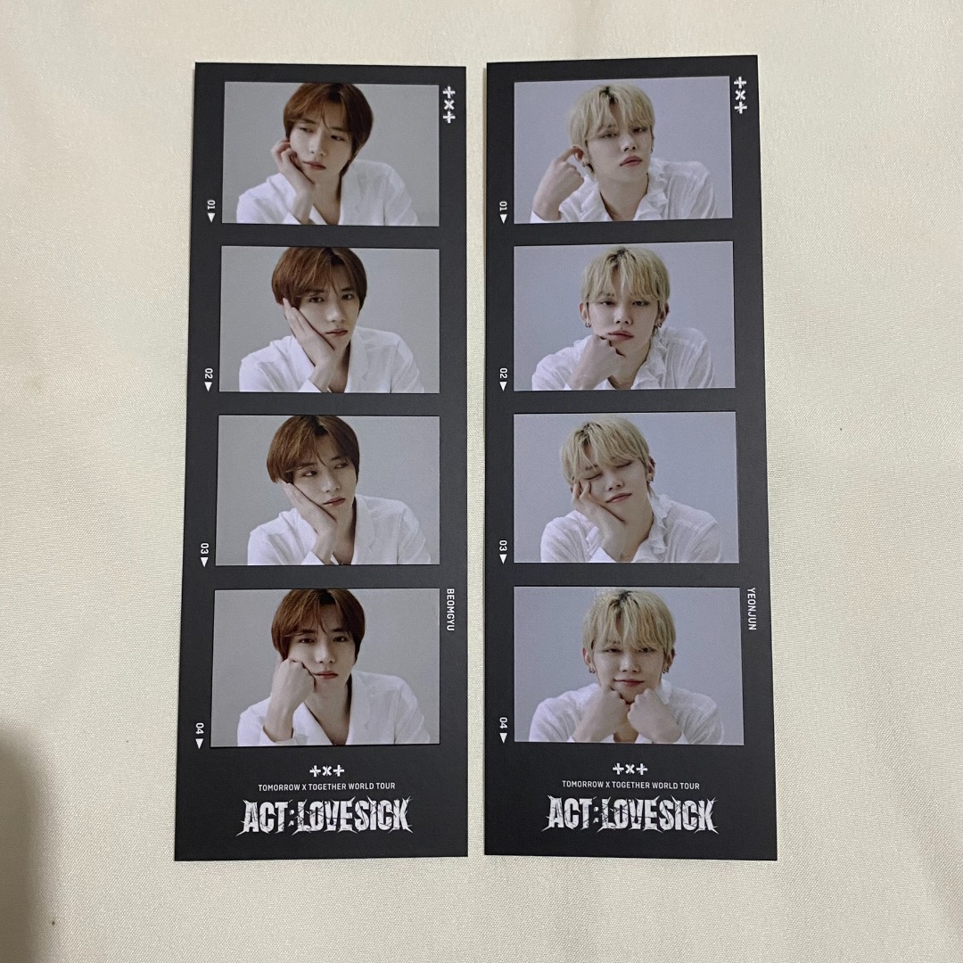 OFFICIAL TXT ACT:LOVESICK 4 CUTS PHOTO YEONJUN BEOMGYU SET, Hobbies ...