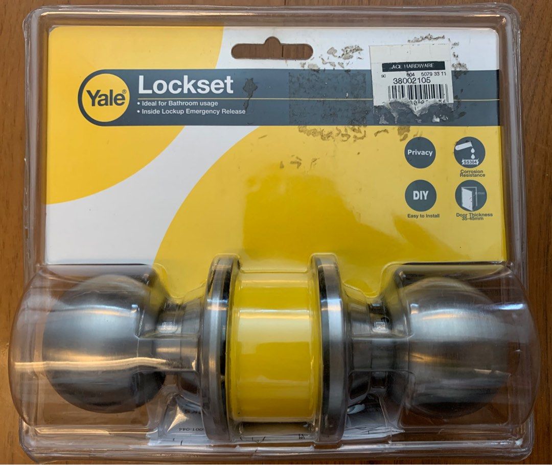 Original Yale Cylindrical Bathroom Lockset VCA5122 US32D, Furniture ...