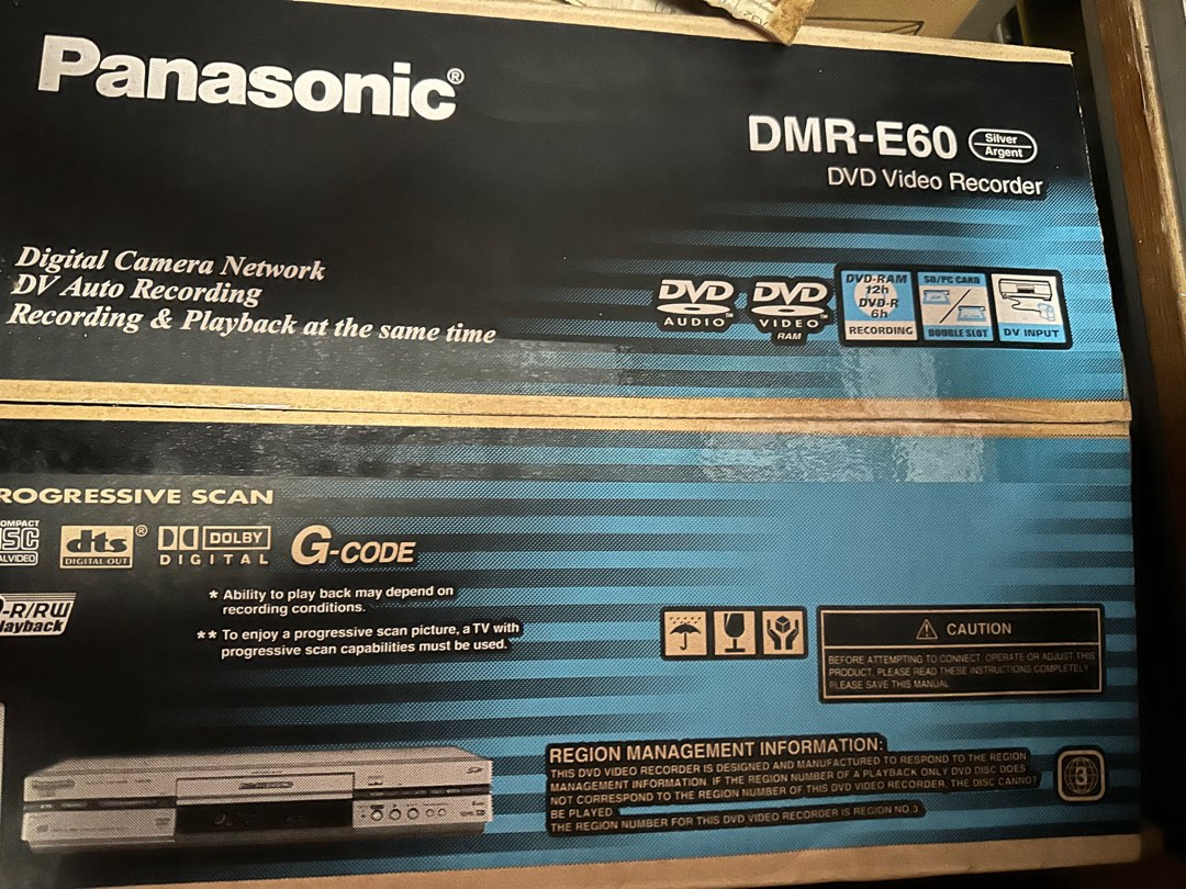 Panasonic DVD recorder DMR E60 & dvd ram discs, TV & Home Appliances ...