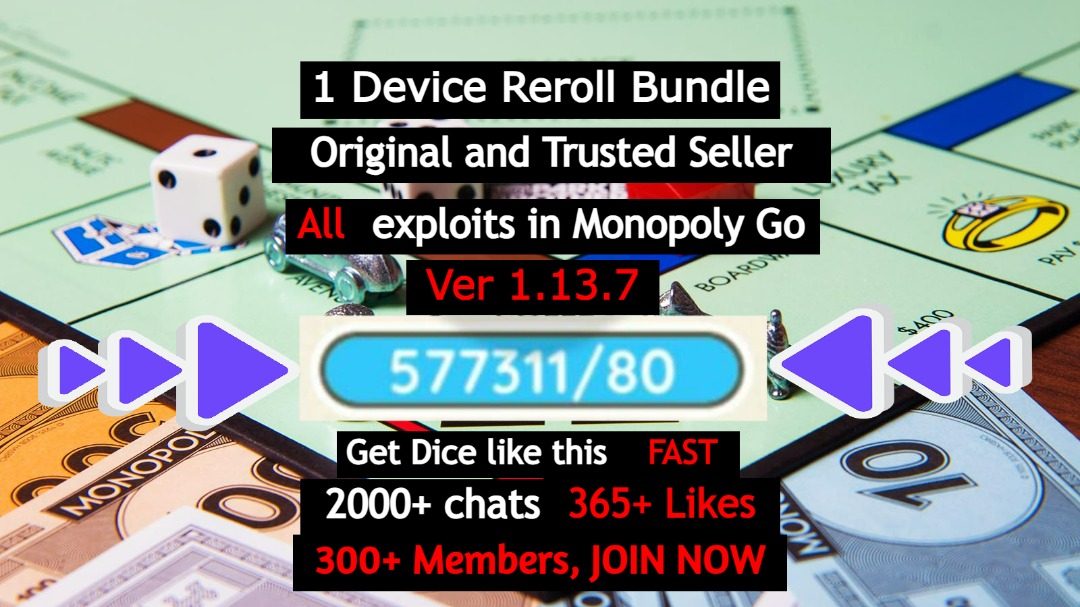 *Patch 1.13.7* Unlimited dice Monopoly Go Reroll Exploit *Original ...