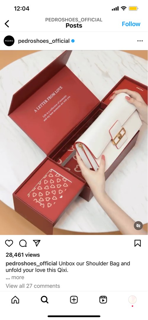 Pedro Valentine limited edition BOX SET Gold Heart Chain Red White Bag ...