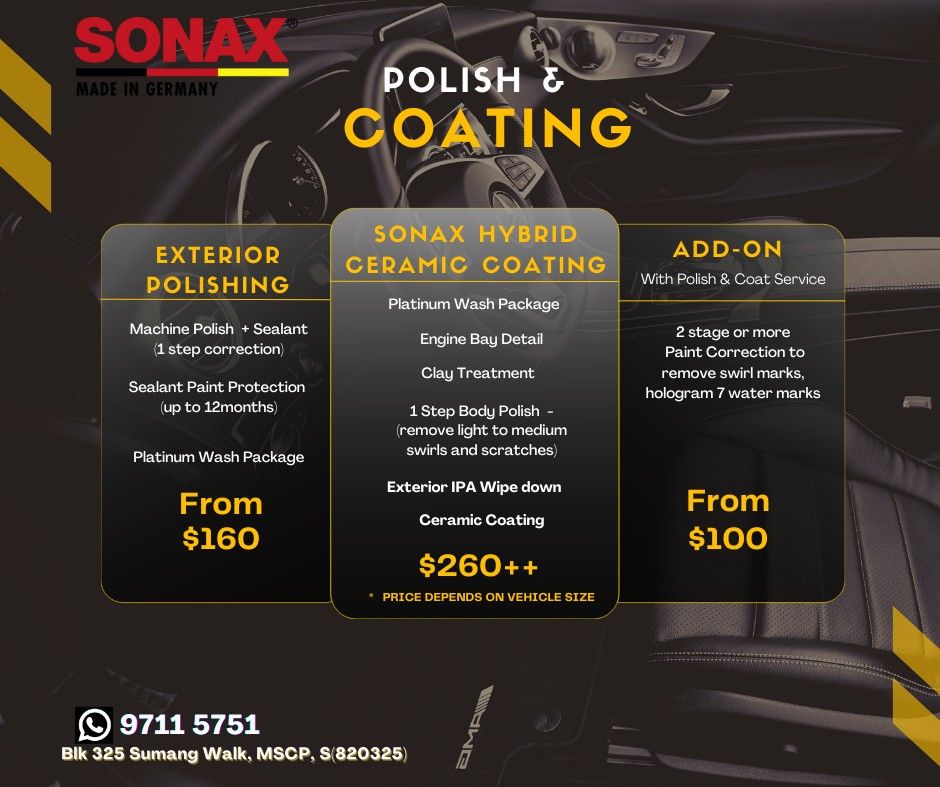 Platinum Car Wash, Punggol , Sengkang, Mobile Car Detailing, Sonax, Paint Correction, Ceramic ...