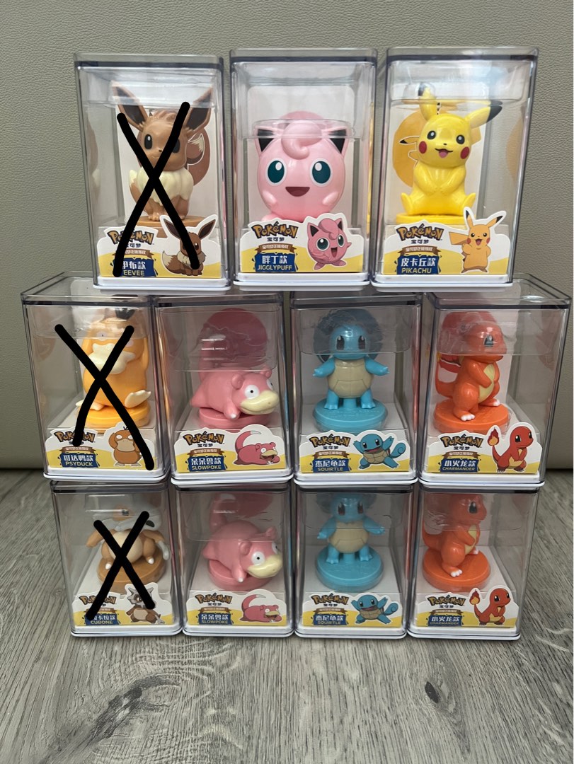Pokémon Toy Figures Stamp Chop - Pikachu Eevee Psyduck Cubone Slowpoke ...