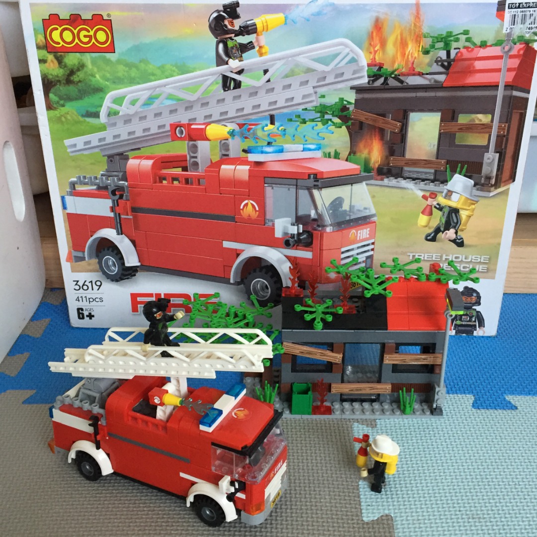 Preloved: Cogo Fire Tree House Rescue Building Blocks, Hobbies & Toys ...