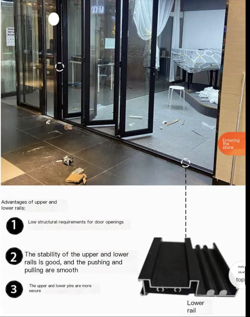 Premium Titanium-Magnesium Aluminum Alloy Glass Folding Door for Office ...