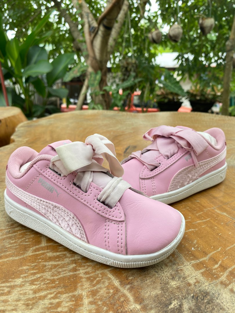Puma Vicky-ribbon Pink, Babies & Kids, Babies & Kids Fashion on Carousell