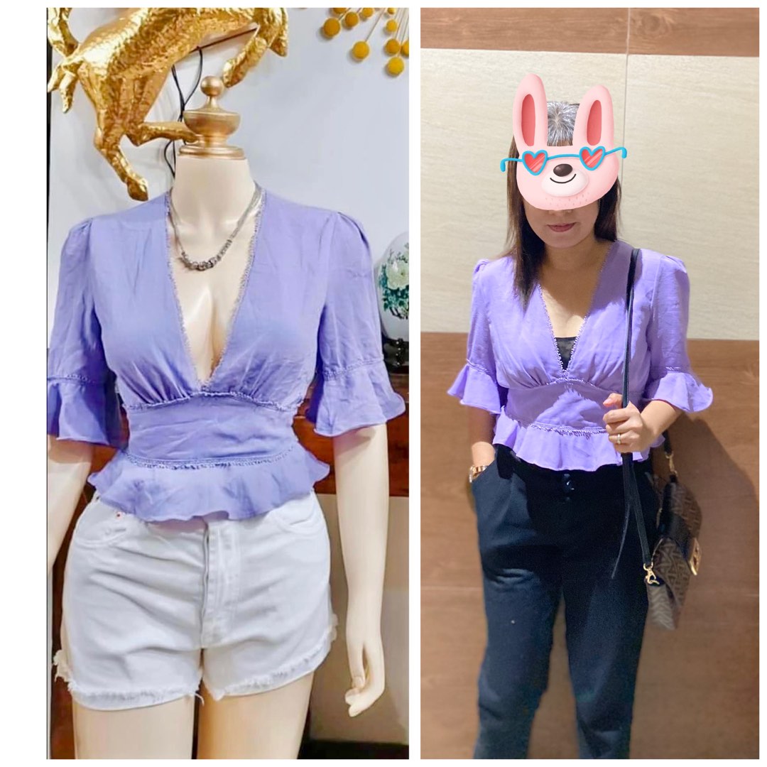 Purple top small medium, Women's Fashion, Tops, Blouses on Carousell