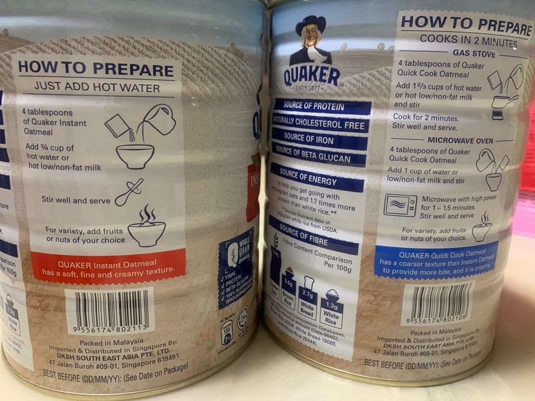 Quaker Oatmeal 800g, Food & Drinks, Packaged & Instant Food on Carousell