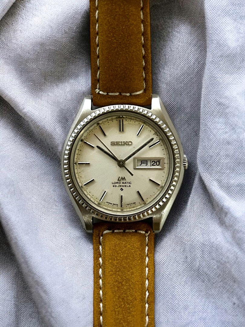 RARE Vintage JDM Seiko Lord Matic Fluted Bezel Kanji Day Date Wheel ...