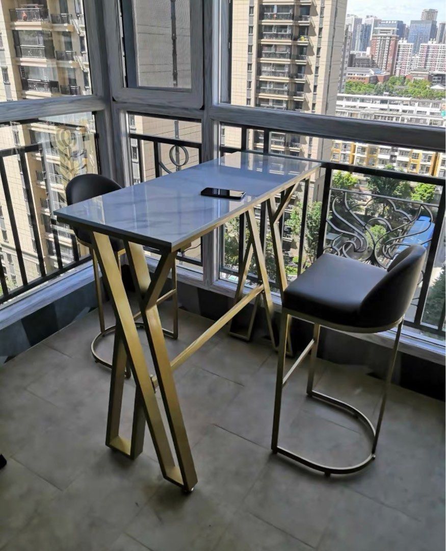 REATH Modern Slate Bar Table & Stool, Furniture & Home Living ...